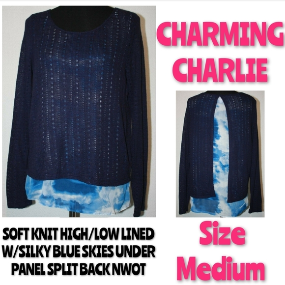 Charming Charlie | Tops | Charming Charlie Top Size M High Low Split ...